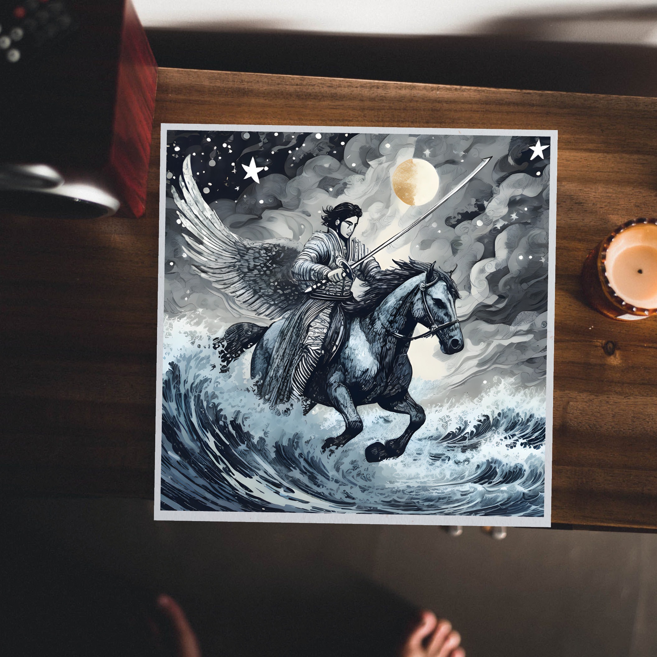 Percy Jackson Art Print, Fan Art Percy and Pegasus Blackjack Wall Art ...