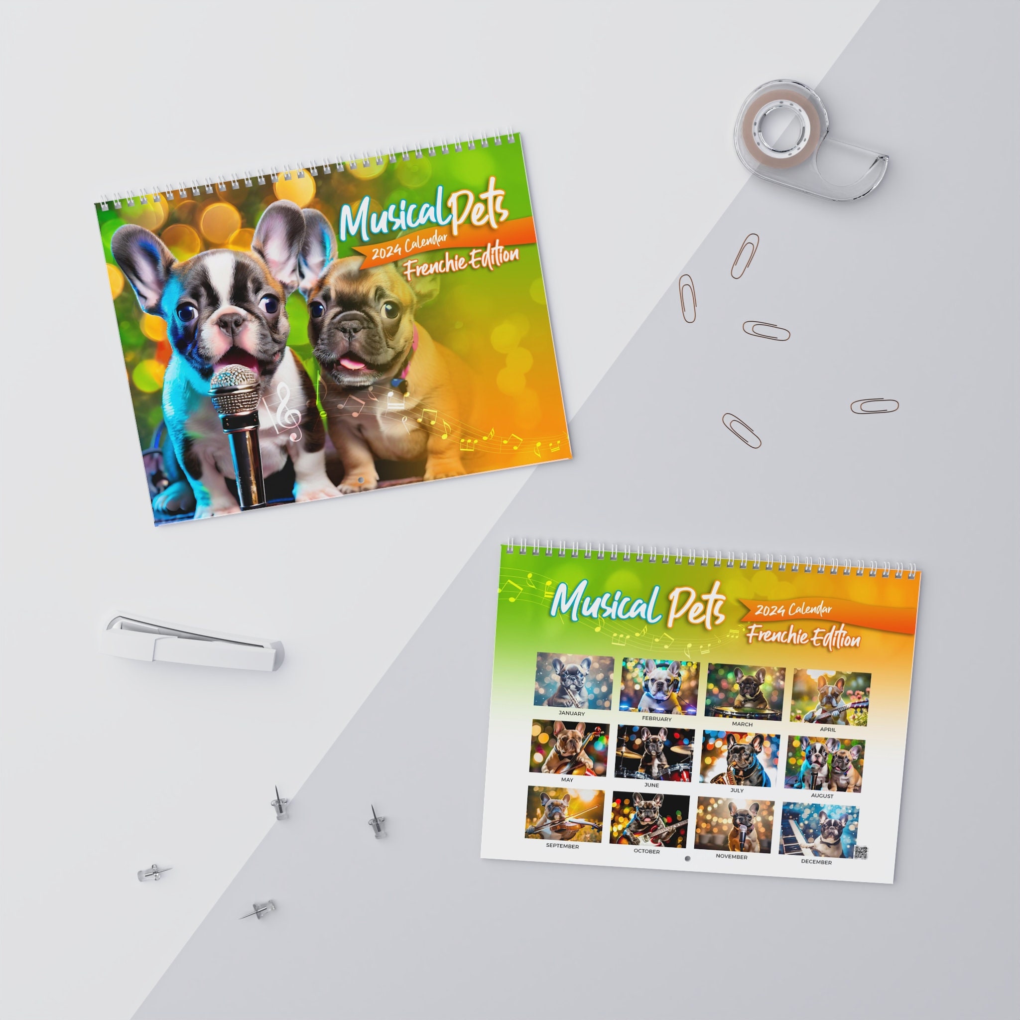 Musical Pets Wall Calendar 2024 Frenchie Edition - Etsy