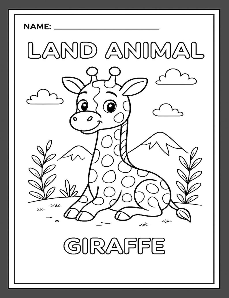 Wild Land Animals Coloring Book for Kids – Jungle & Arctic Friends – 30 ...