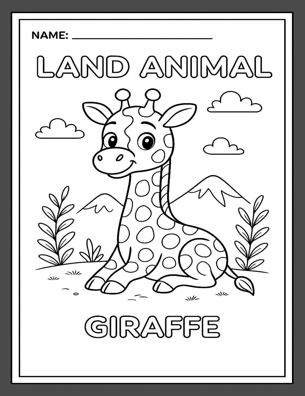 Wild Land Animals Coloring Book for Kids – Jungle & Arctic Friends – 30 ...