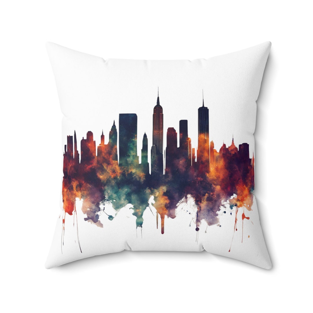 NYC Skyline Pillow, Manhattan Pillow, NYC Pillow, US City Pillows, New ...