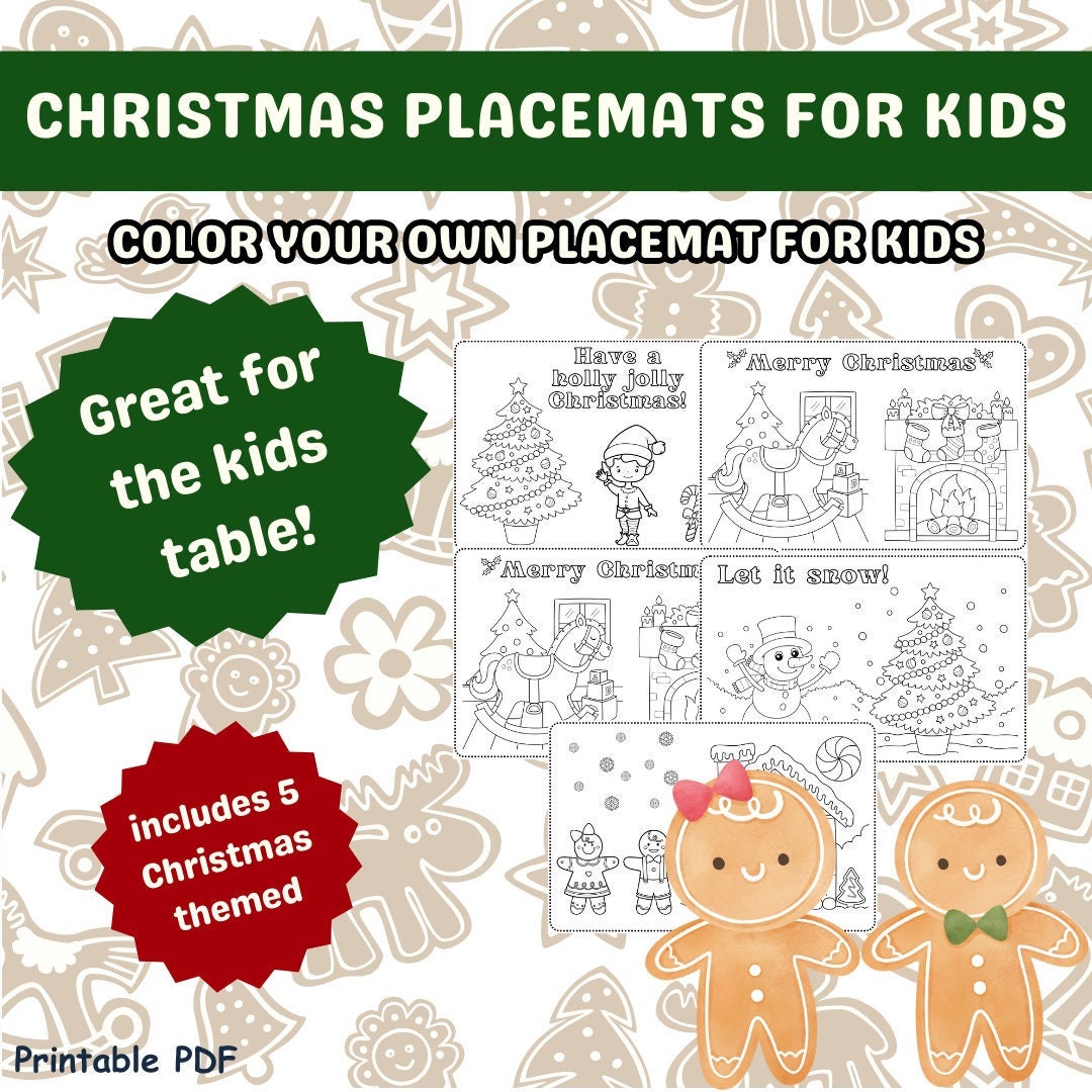 Color Your Own Placemat Christmas Themed Placemat for Kids - Etsy Canada