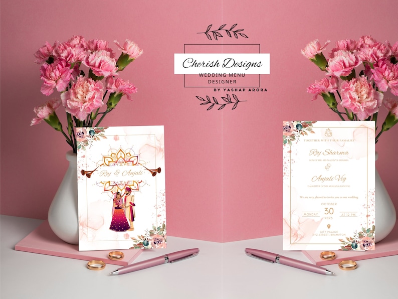 Hindu Wedding Invitation /DIY Template/ Hindu Ceremony/ Indian Wedding ...