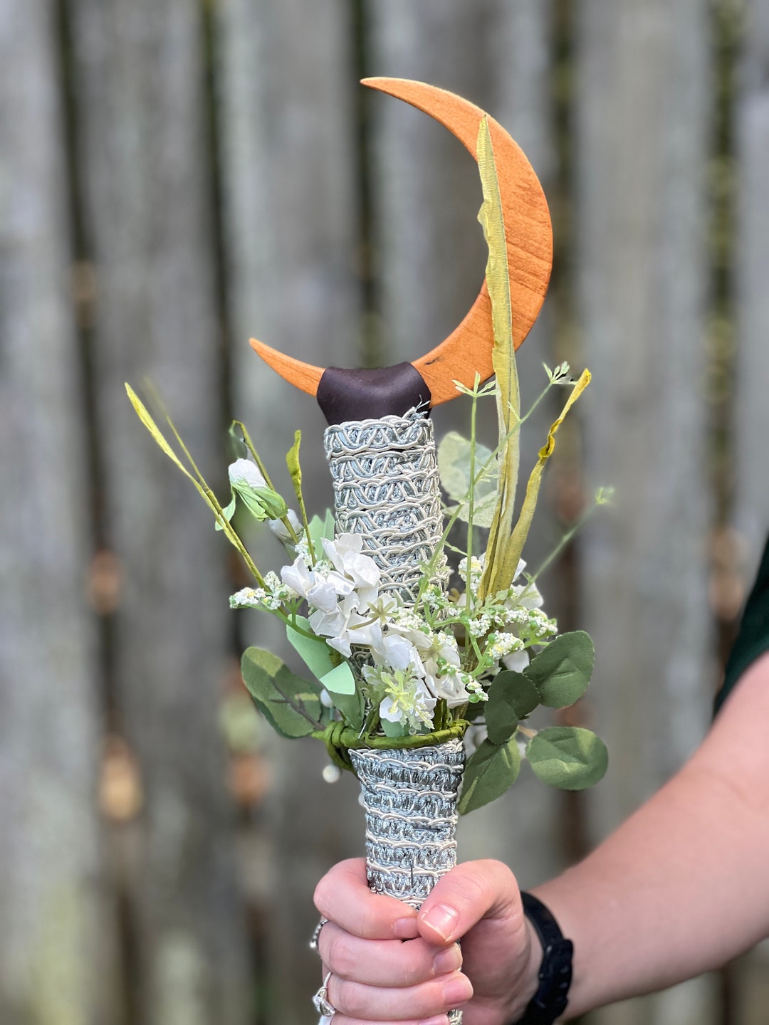 Crescent Moon Walking Staff Flower Staff Costume - Etsy