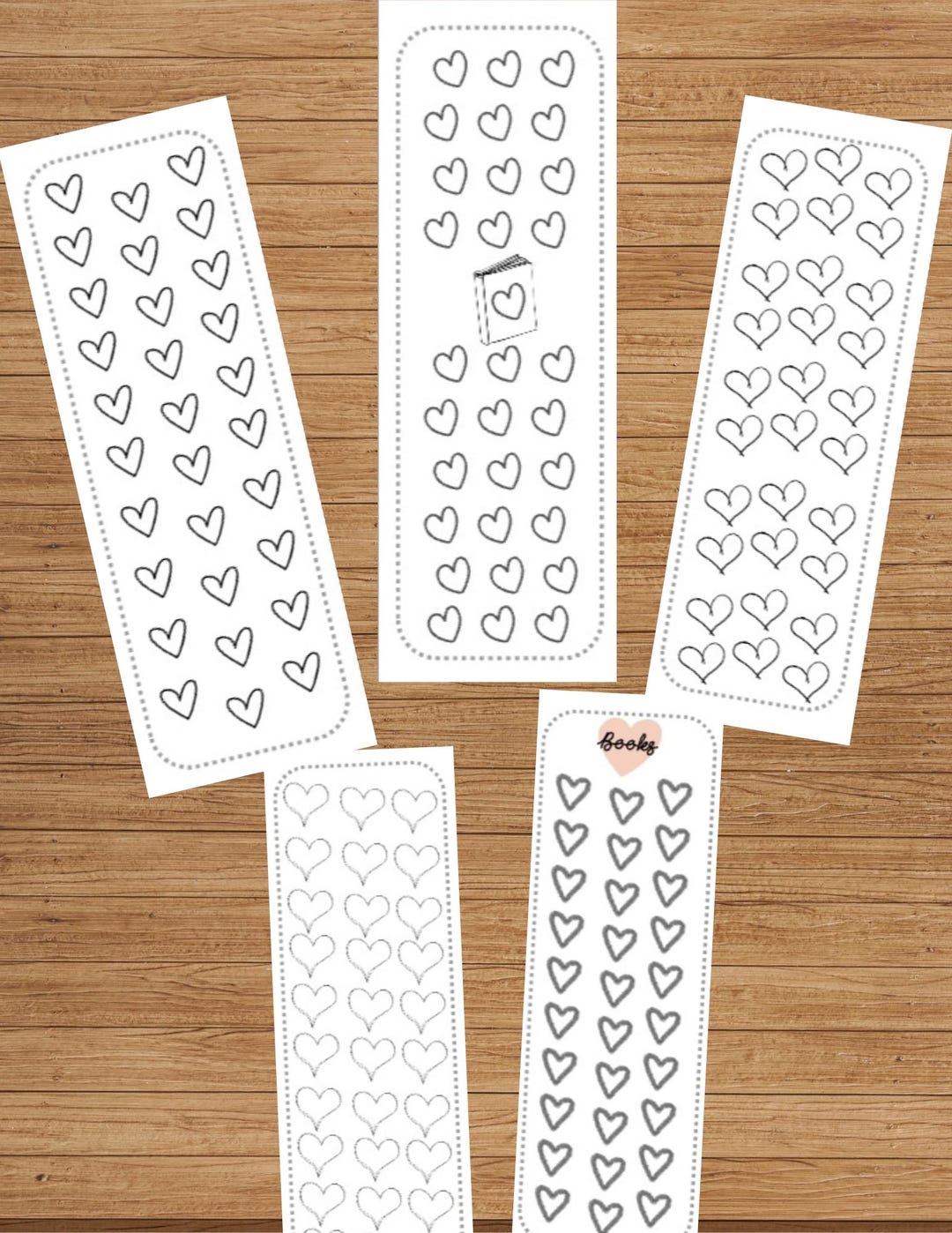 Heart Coloring Bookmarks for Kids – Reading Tracker Heart Bookmark Set ...