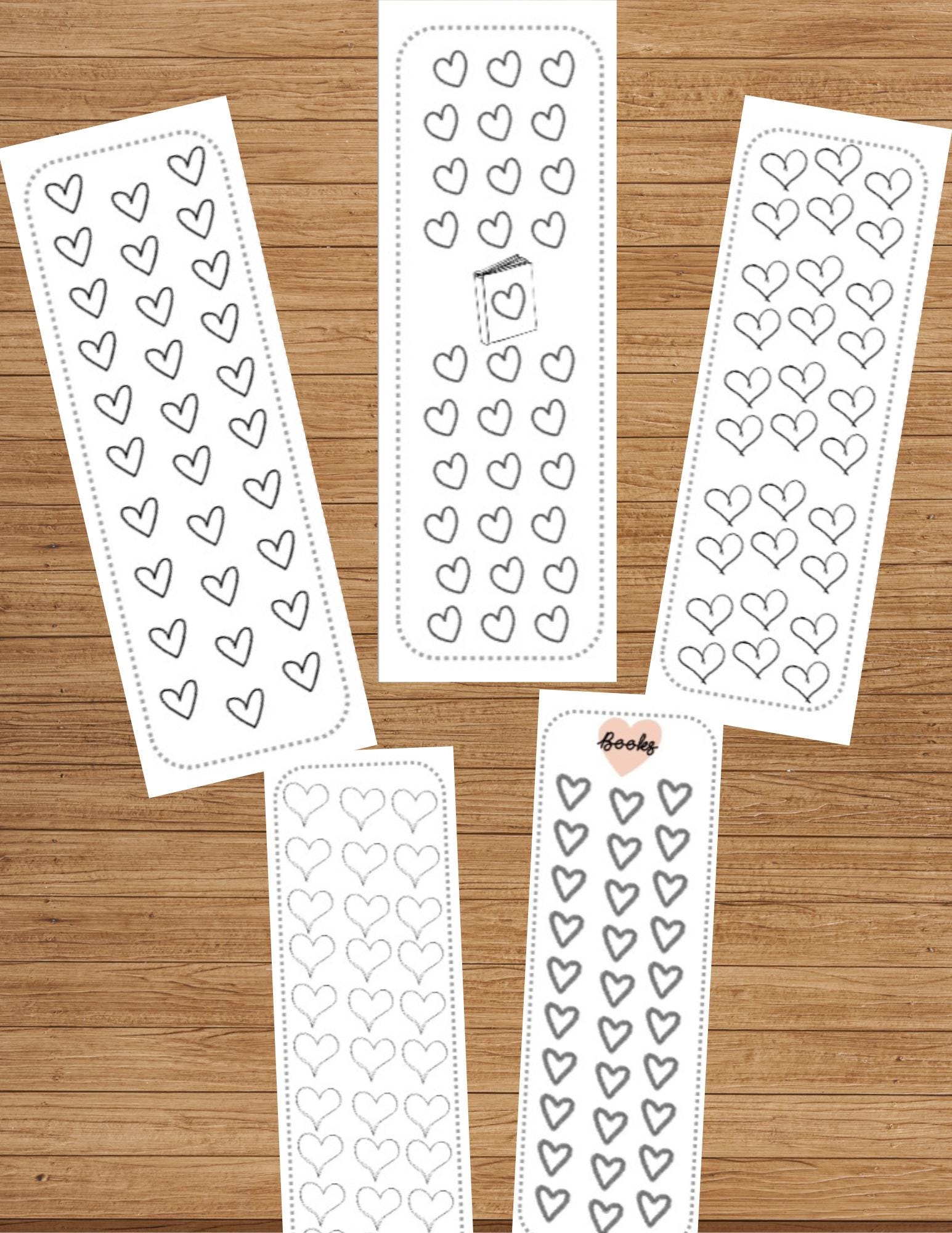 Heart Coloring Bookmarks for Kids – Reading Tracker Heart Bookmark Set ...