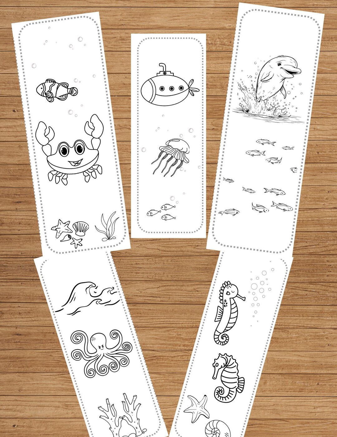 Ocean Coloring Bookmarks Printable – Color Your Own Sea Animals ...