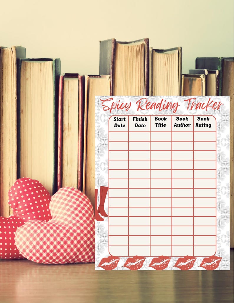 Spicy Reading Tracker Printable | Romance & Dark Romance Book Log ...