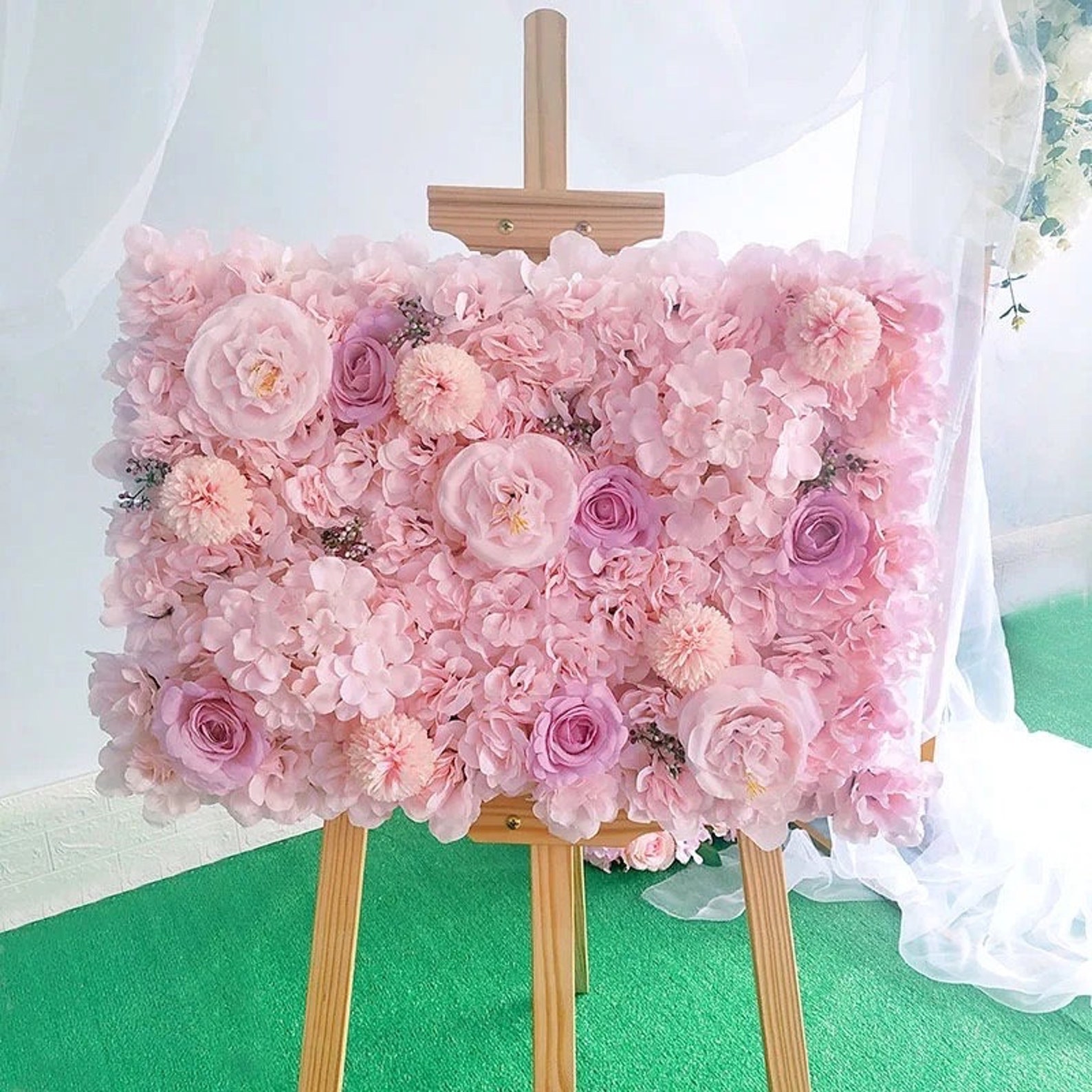 Flower Floral Wall Arrangement: 60cm X 40cm 1pcs Rose Peony Hydrangea ...