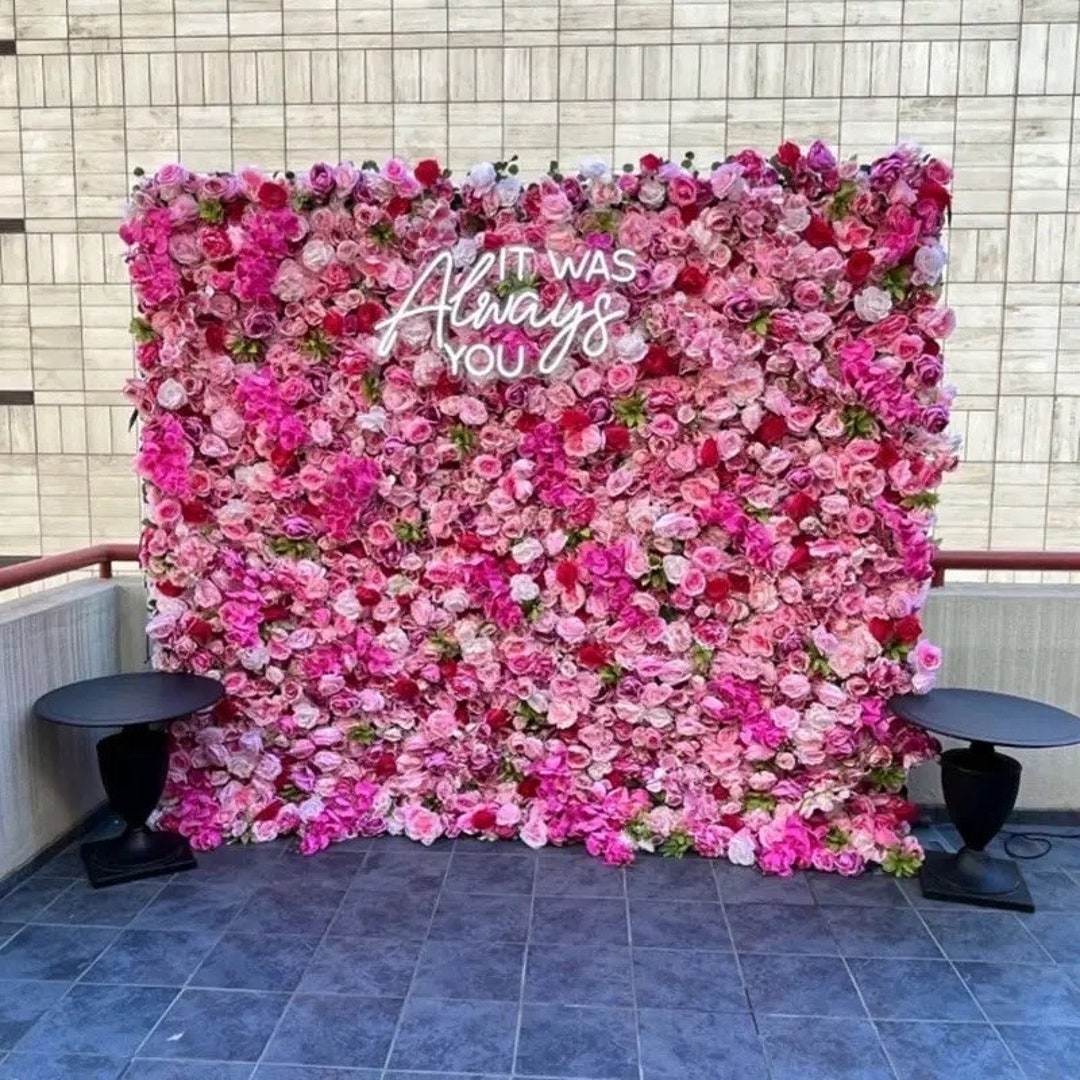 Flower Floral Wall Arrangement: 60cm X 40cm 1pcs Rose Peony Hydrangea ...
