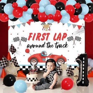 Fast One Birthday Decor Race Car 1st Birthday Party Supplies First Lap ...