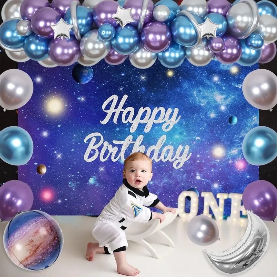 Galaxy Birthday Party Decorations Outer Space Balloon Garland Arch Kit ...