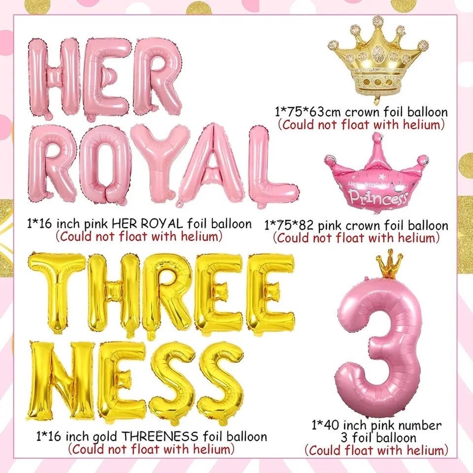Her Royal Threeness 3rd Birthday Decor Princess Crown Pink - Etsy