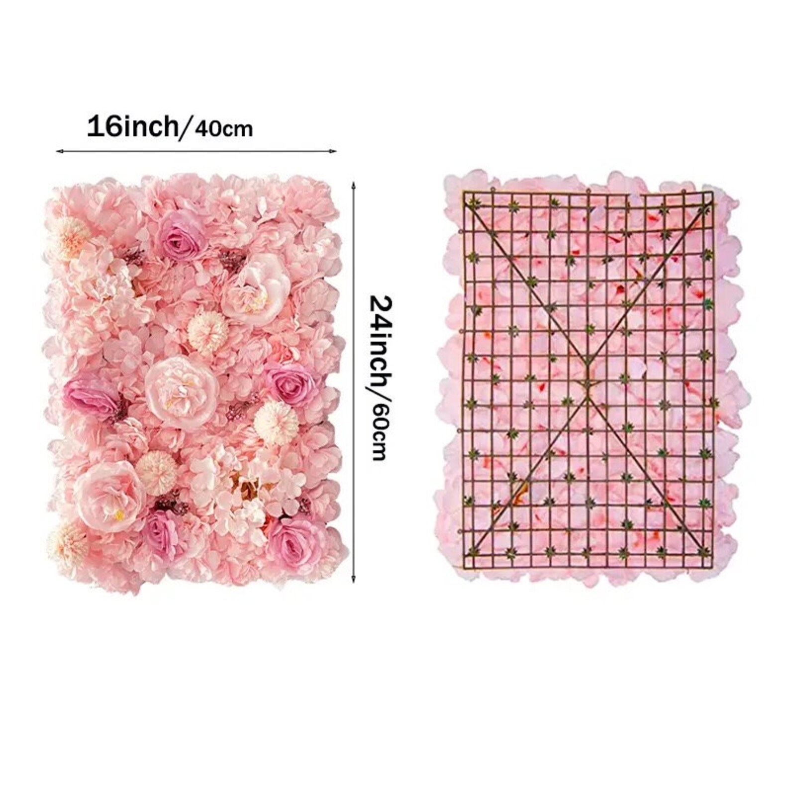 Flower Floral Wall Arrangement: 60cm X 40cm 1pcs Rose Peony Hydrangea ...