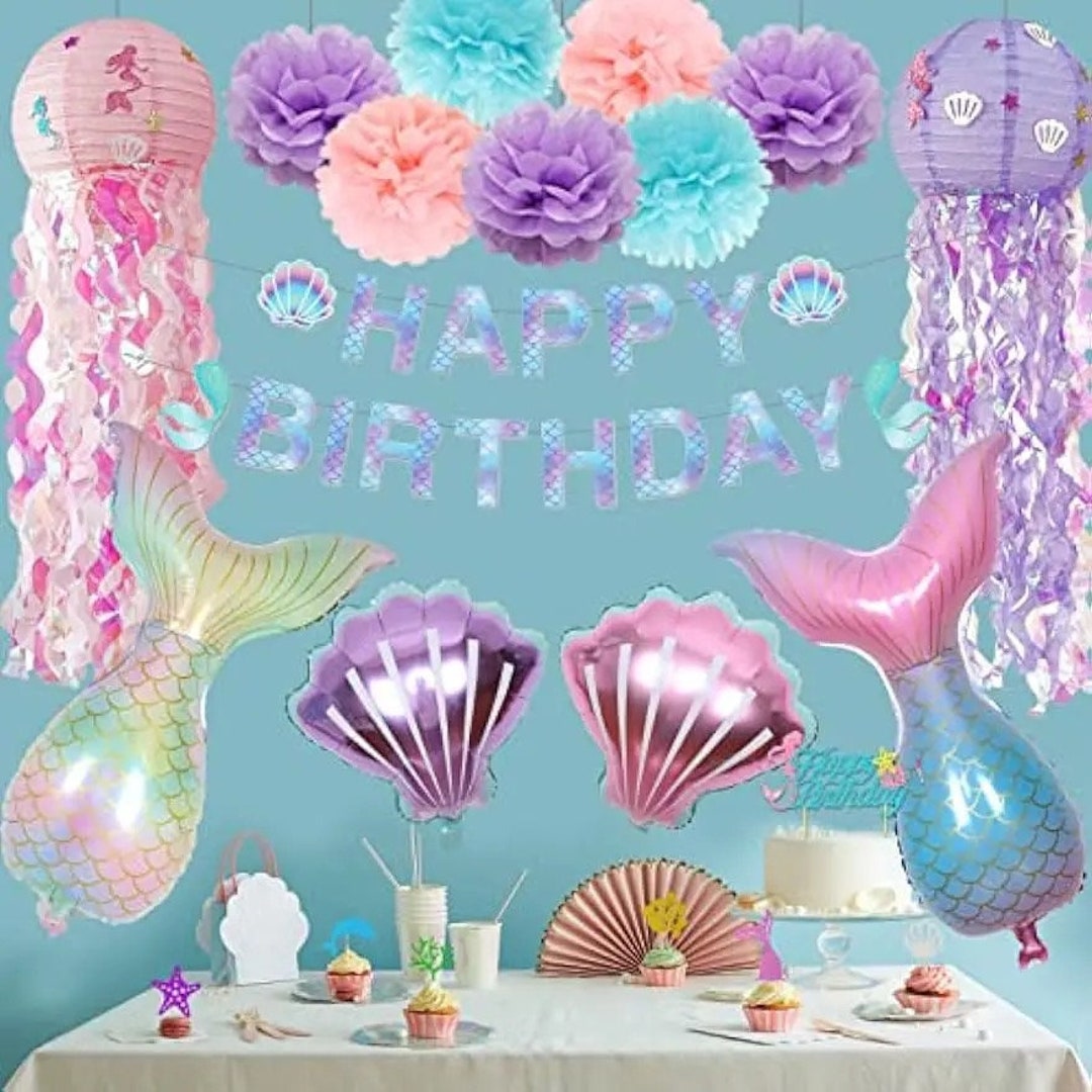 Mermaid Theme Birthday Decoration Jellyfish Paper Lantern - Etsy