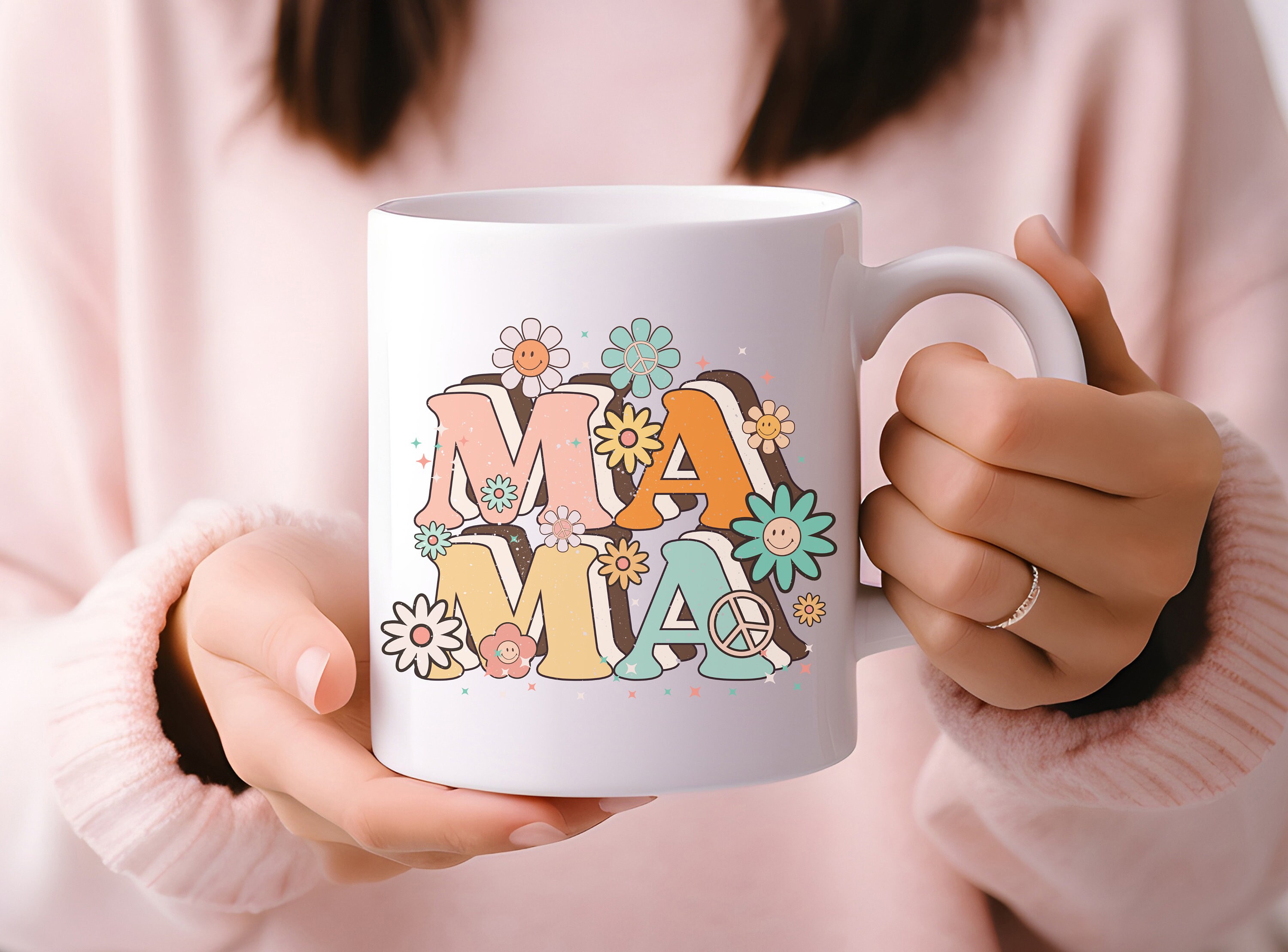 Mama Retro Flower SVG, Sublimation Svg, Mama Svg, Retro Svg ...