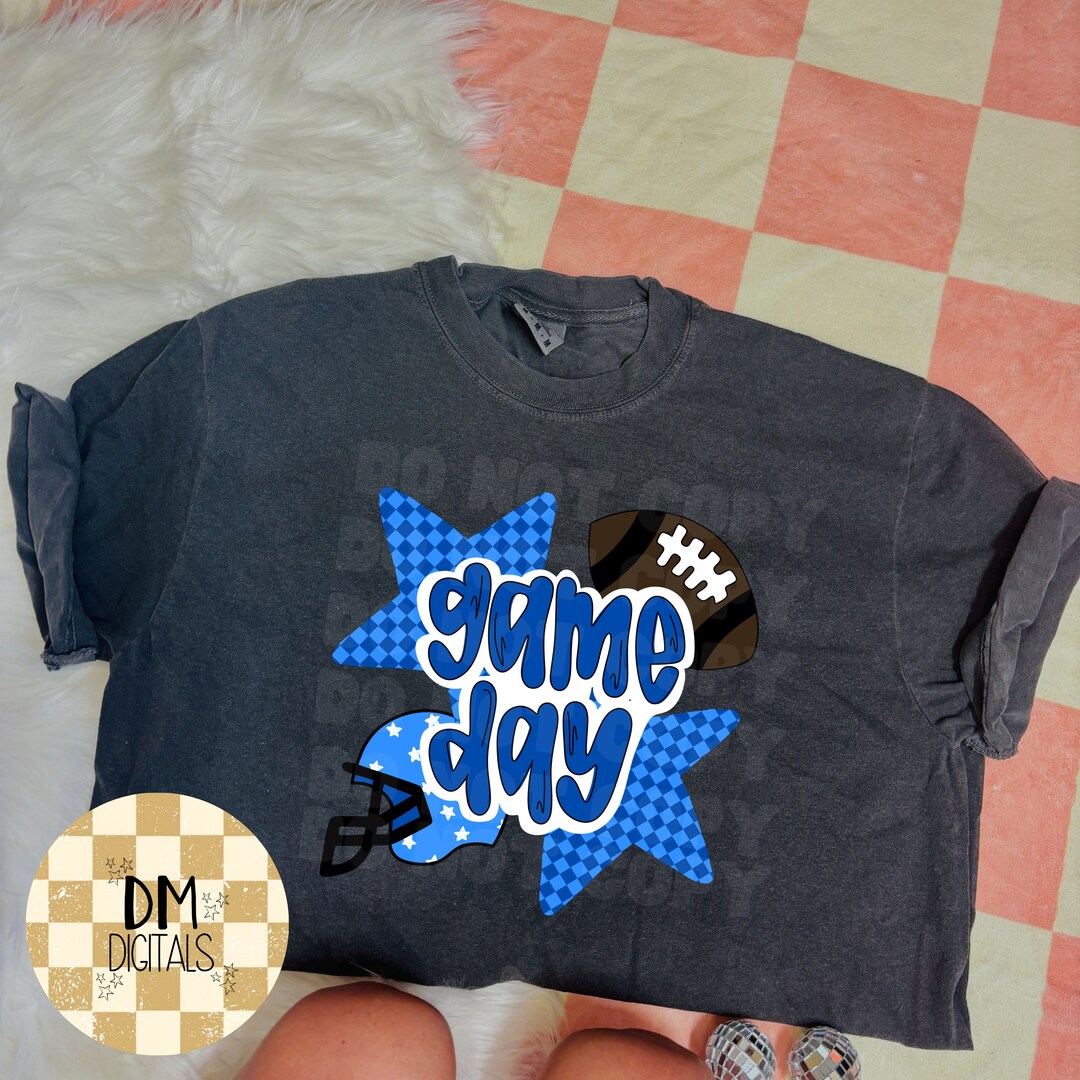 Game Day PNG Blue Game Day PNG Football Digital Download Preppy ...
