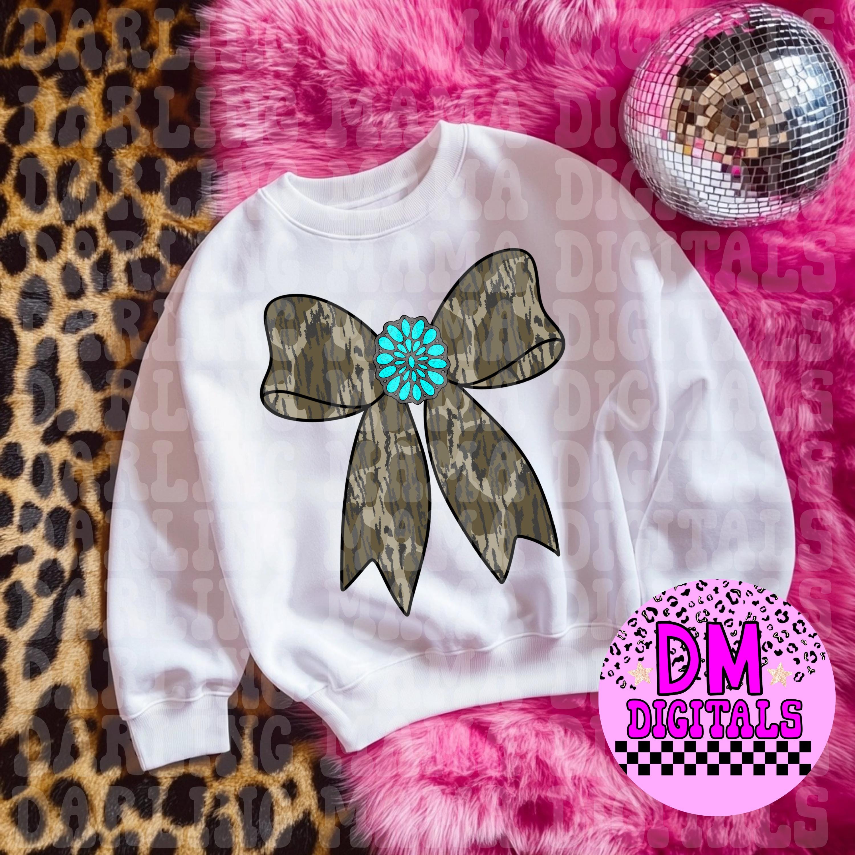 Camo Western Bow PNG Turquoise Png Everyday PNG Camo PNG Preppy Digital ...