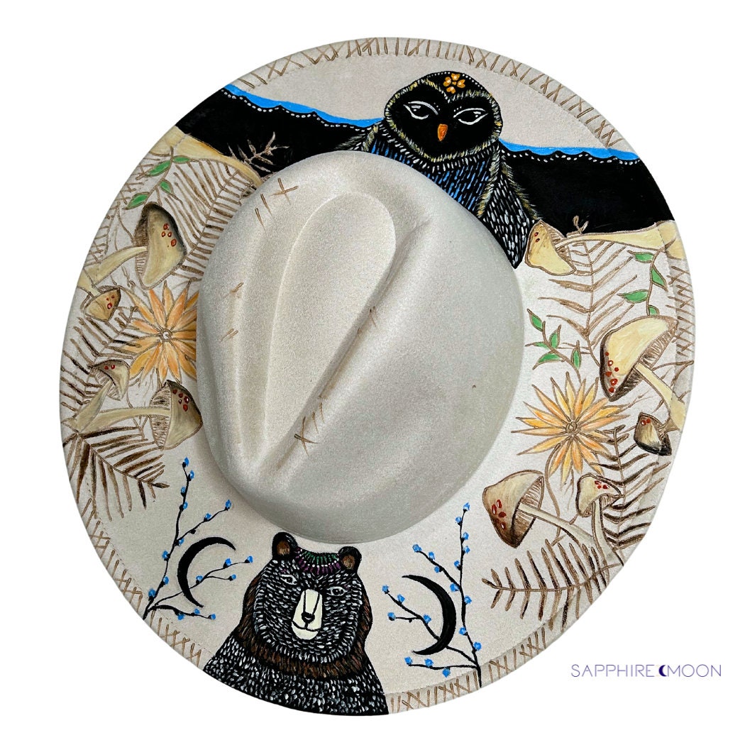 Wilderness Calls Burned Hand Painted Hat (rancher, Cowboy) - Etsy