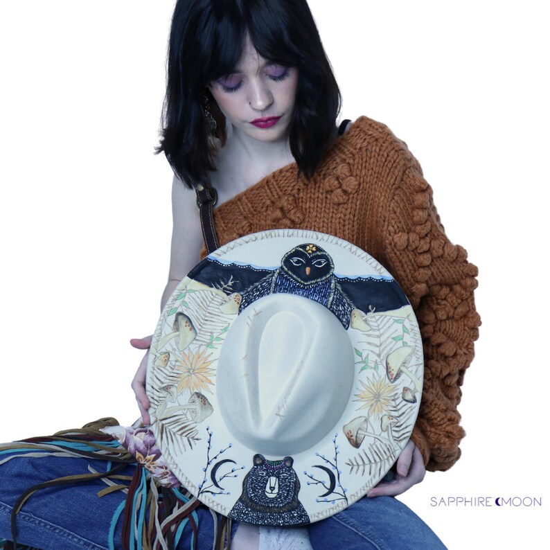 Wilderness Calls Burned Hand Painted Hat (rancher, Cowboy) - Etsy