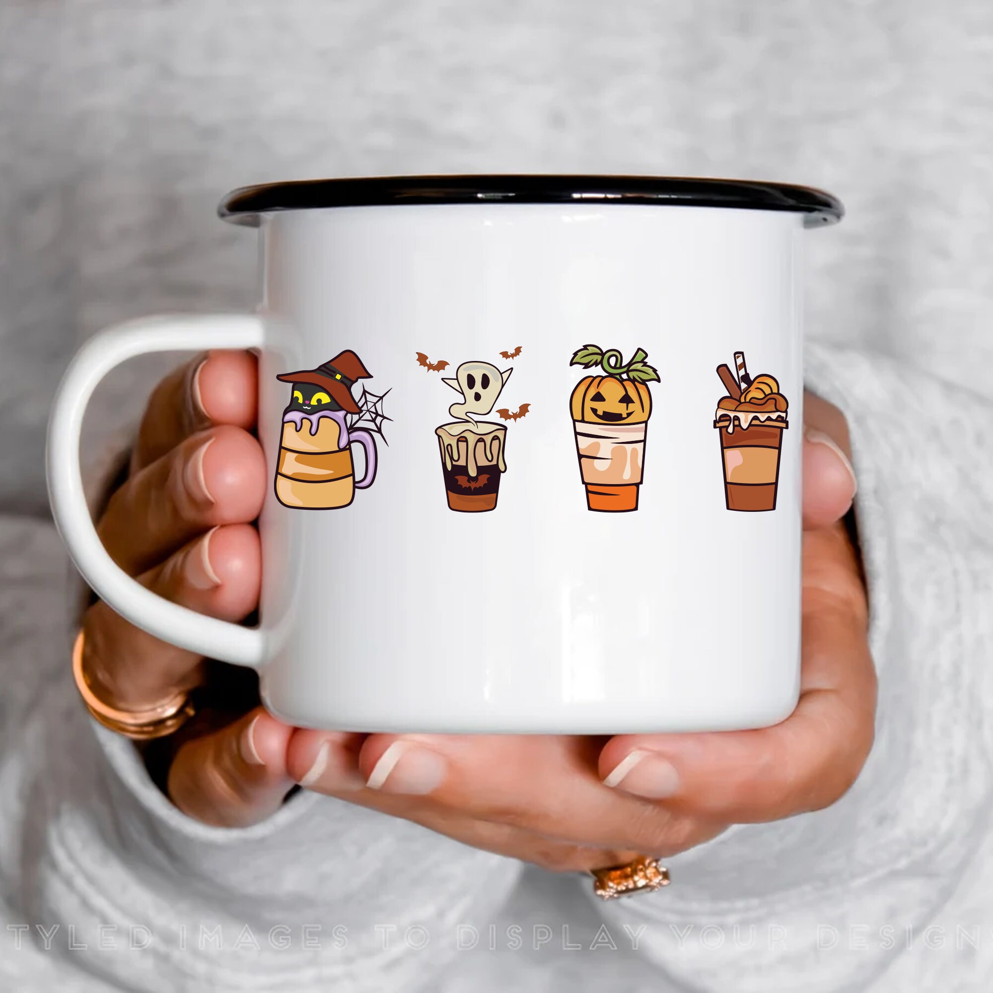 Coffee Cups Png, Coffee Cups SVG, Spooky Coffee Latte Png, Horror Movie ...