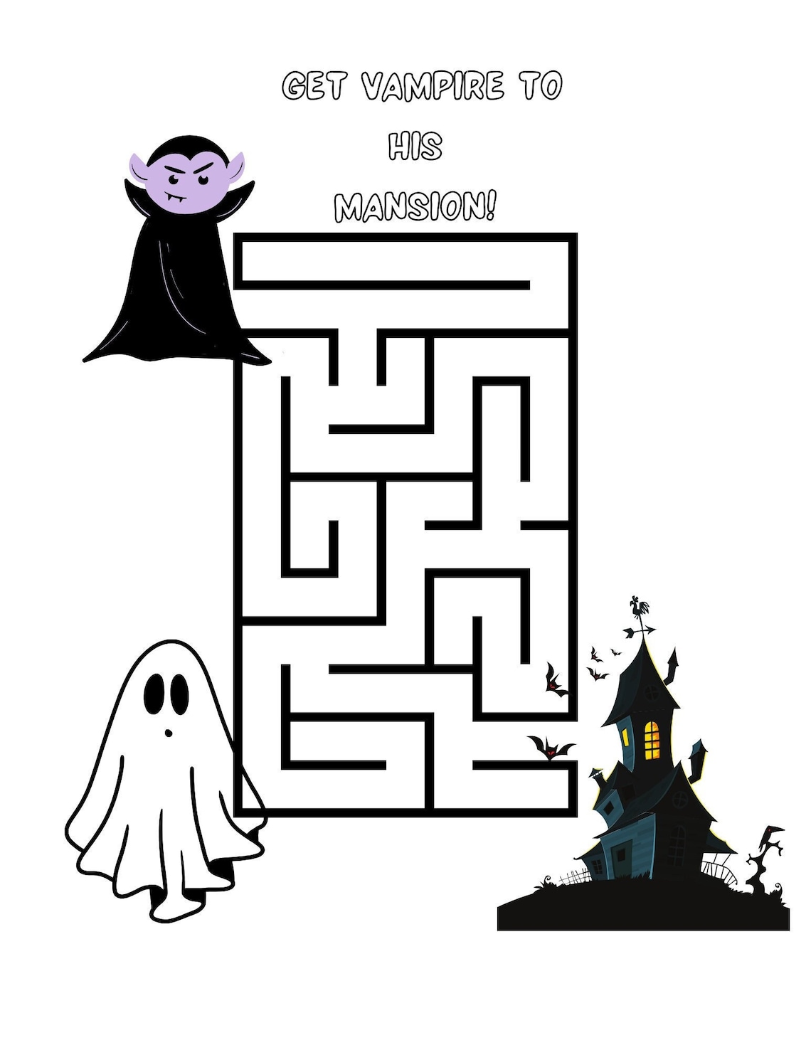 Maze Kids Activities Spooky Coloring Sheets|halloween Coloring Sheets ...