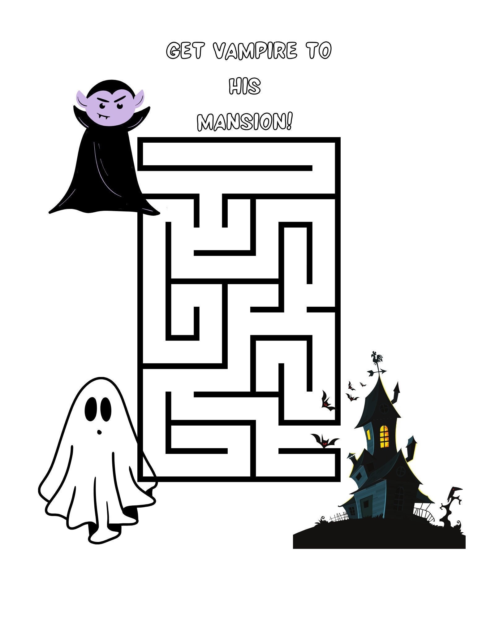 Maze Kids Activities Spooky Coloring Sheets|halloween Coloring Sheets ...