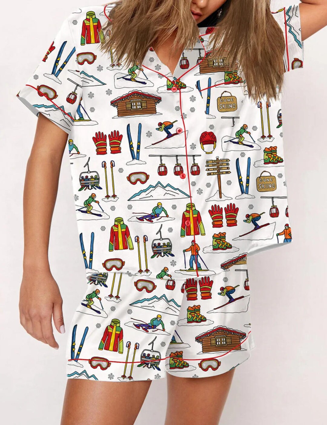 Selina-jayne Skiing Pajama Set Ski Satin Long Pajama Set Ski - Etsy