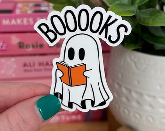 Booooks Sticker Ghost Sticker Ghost Books Sticker Halloween Books ...