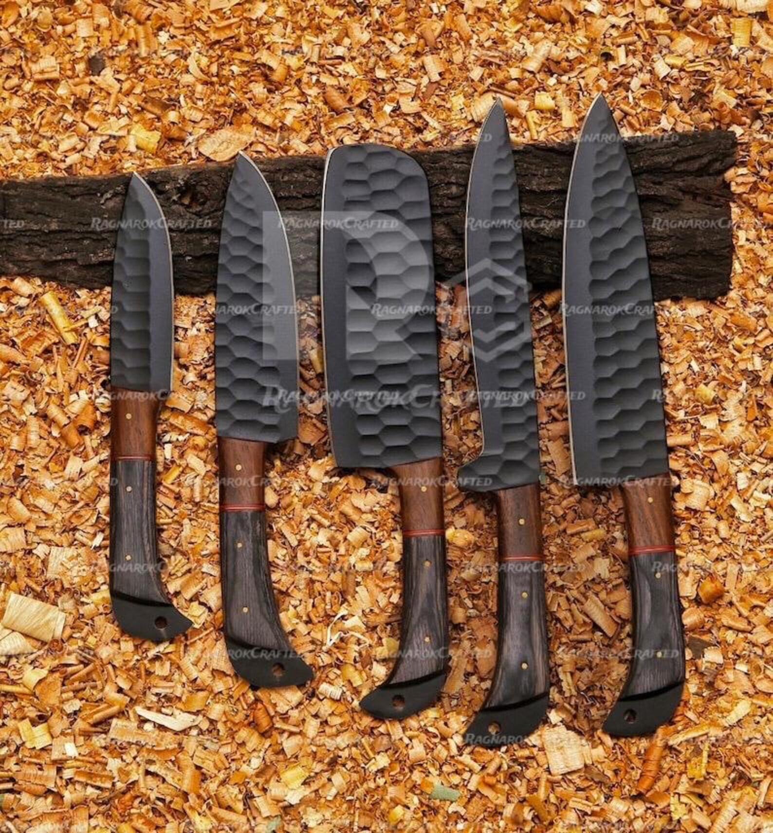 Handmade Kitchen Knife, Chef Knife Set With Sheath , 5pc Chef Set ...