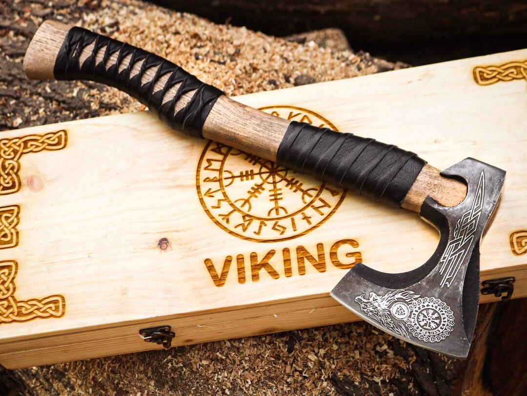 Viking Odin Axe – Hand Forged Carbon Steel | Norse Mythology Axe With ...