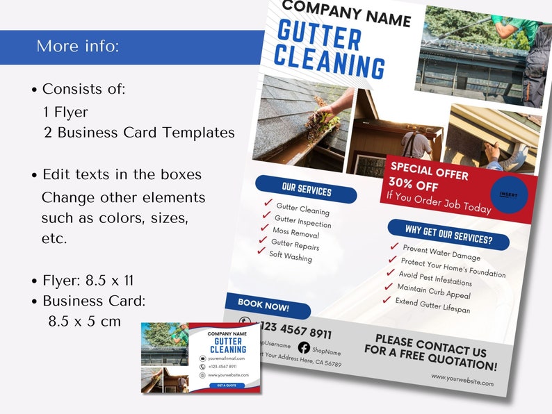 Gutter Cleaning Flyer 2024, Canva Gutter Cleaning Flyer Template ...