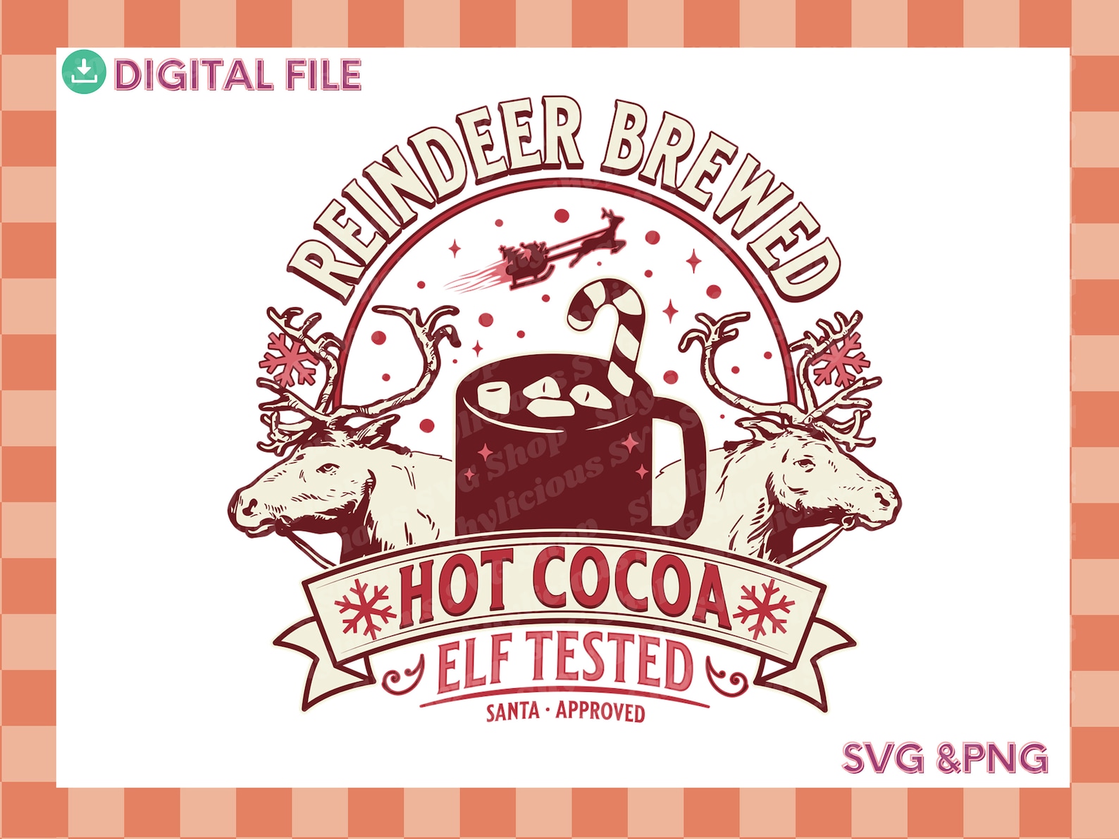 Hot Cocoa Svg, Cute Christmas Png, Hot Chocolate Svg, Trendy Christmas ...