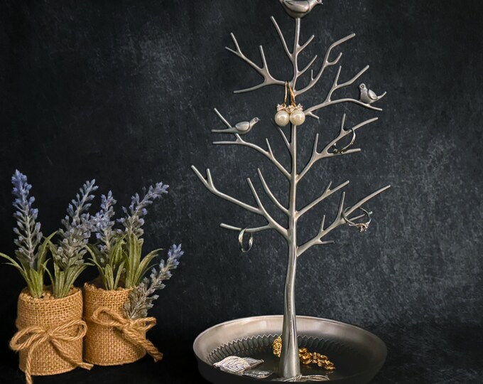 Silver Jewellery Tree Personalised Jewellery Stand - Etsy
