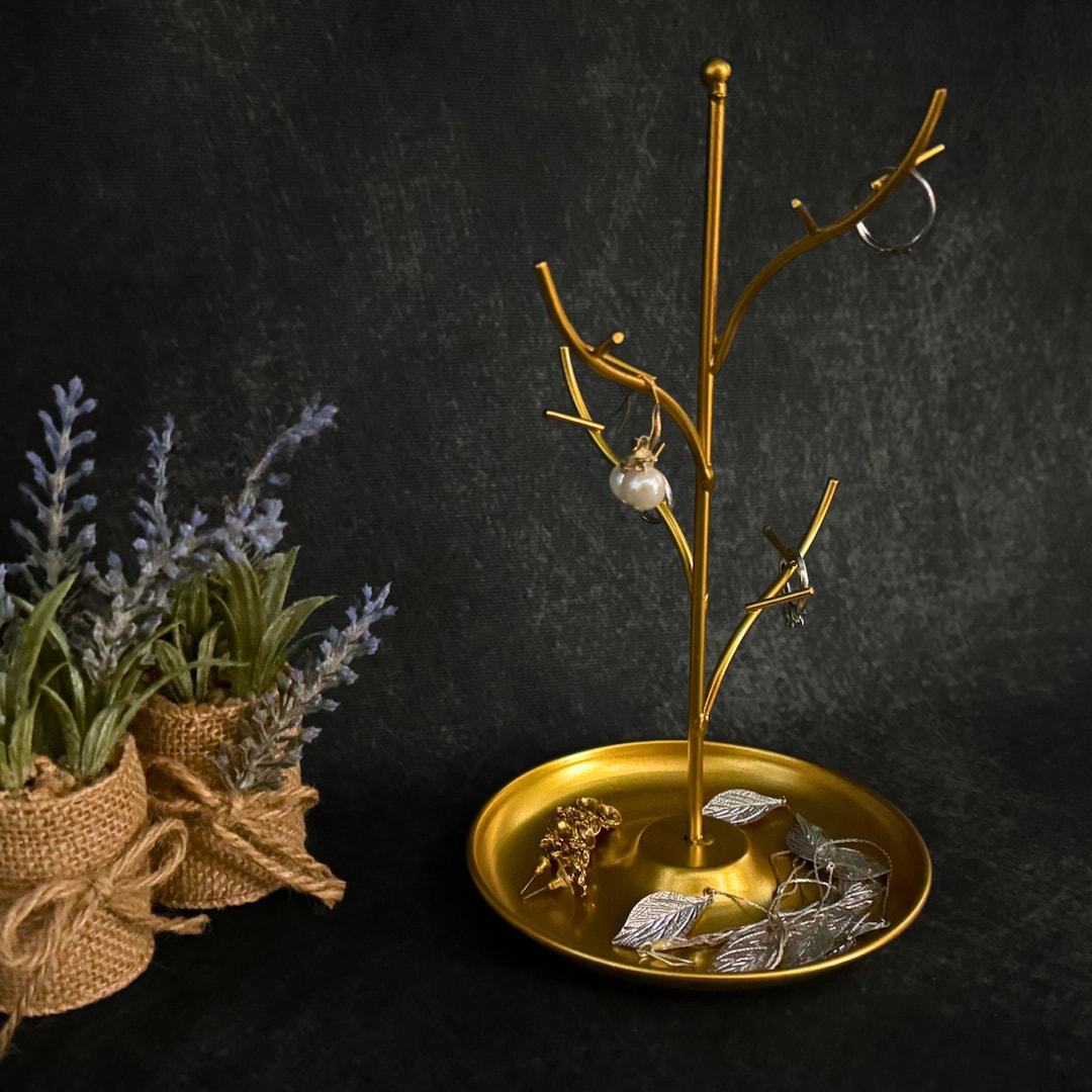 Gold Elegant Tree Branch Jewellery Stand, Necklace Stand, Earing Stand ...
