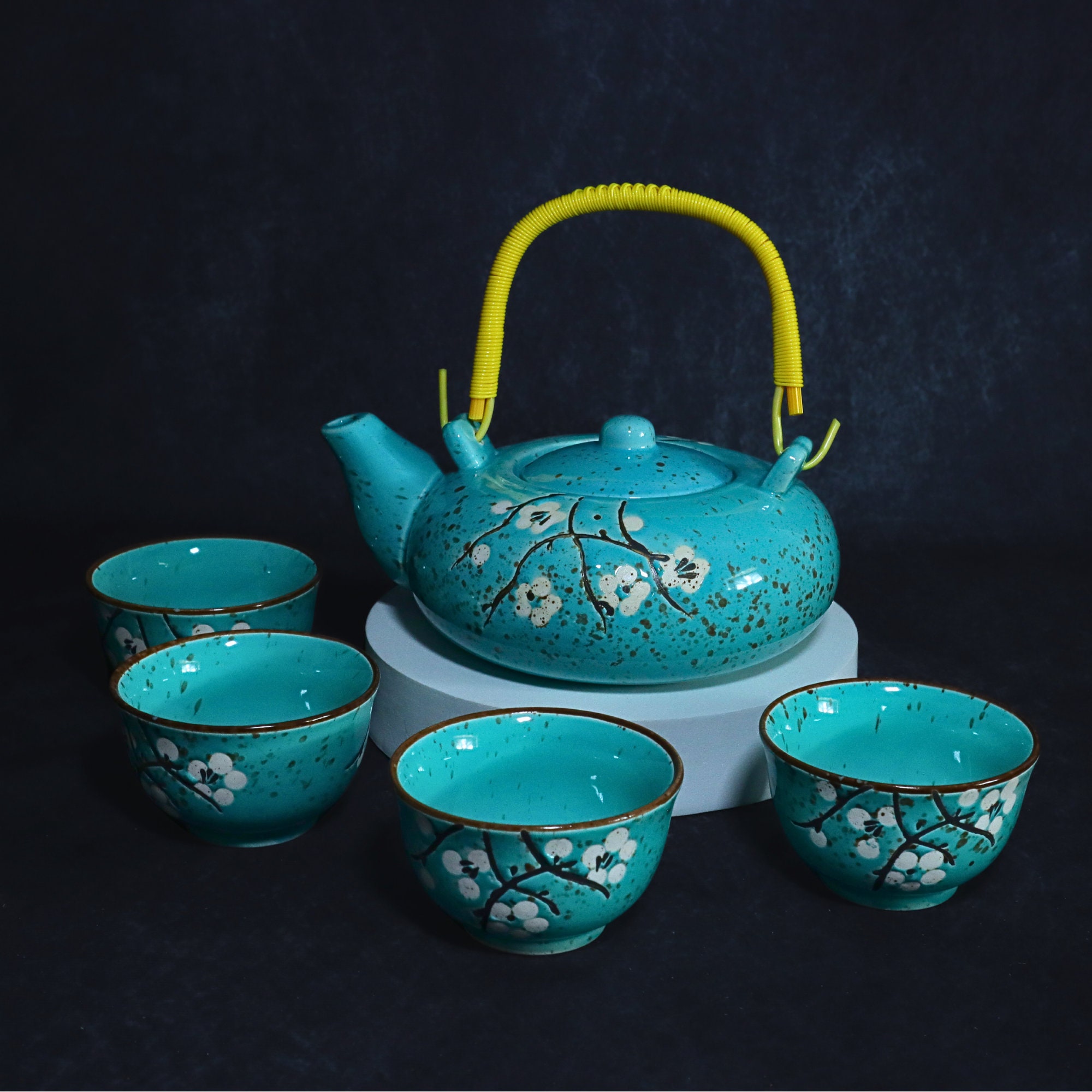 Traditional Japanese Duck Egg Tea Set / Tea Pot and 4 Cups - Etsy UK