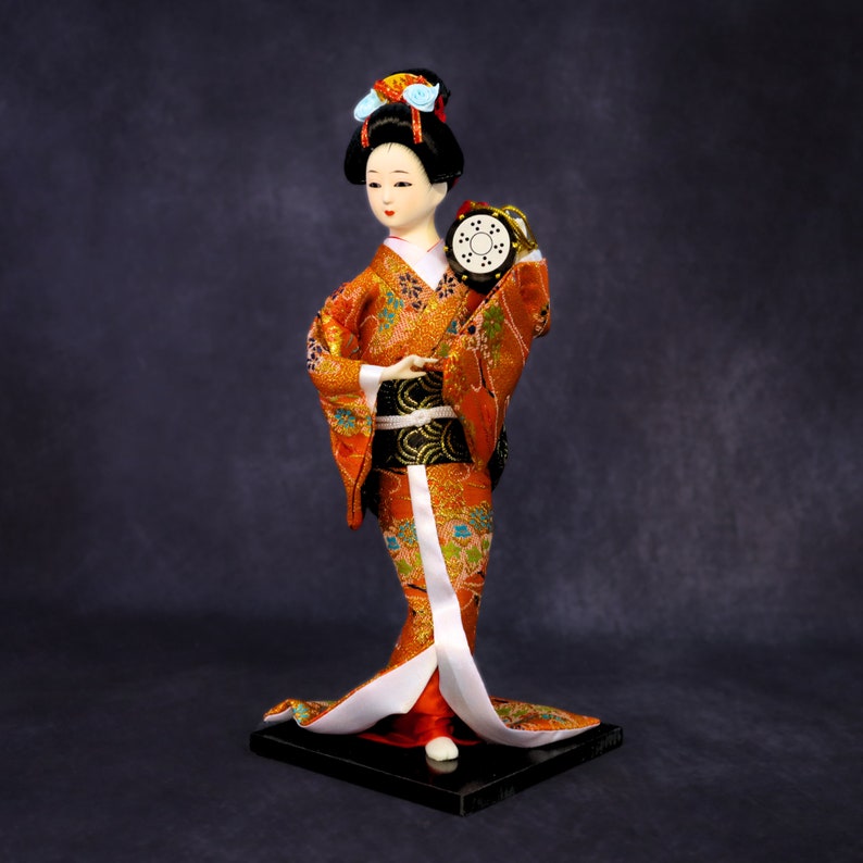 Vintage 31cm Japanese Lady Drummer Doll Statue, Home Decor ...