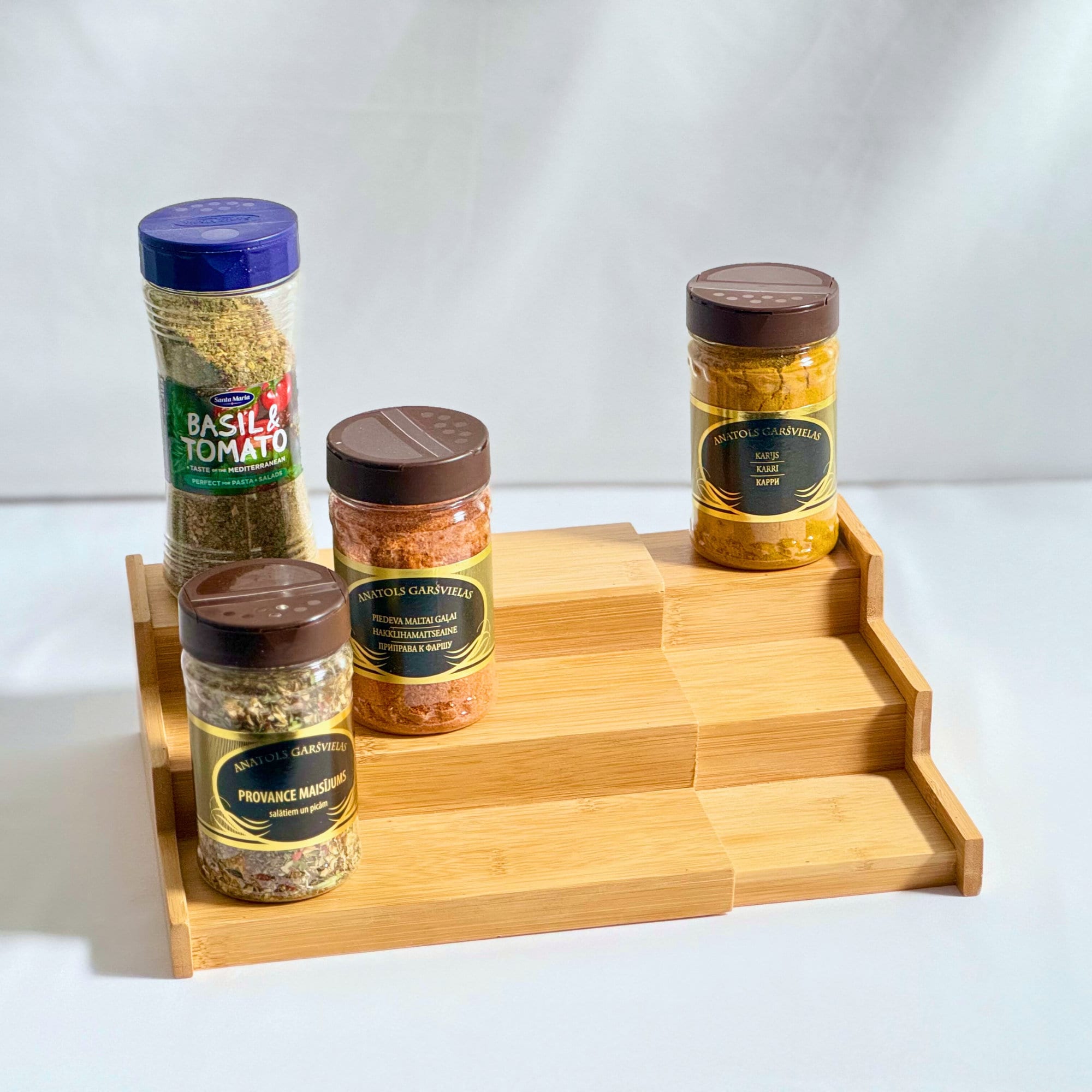 Bamboo Extendable Spice Rack 3 Tier Herbs and Spices Organisation - Etsy