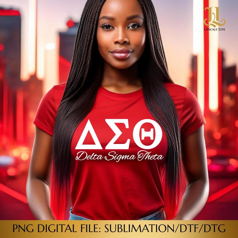 Delta Sigma Theta Greek Letters PNG: DTF Sublimation Design (digital ...