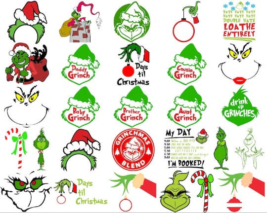 Grinch Xmas 180 Pack Svg - Etsy