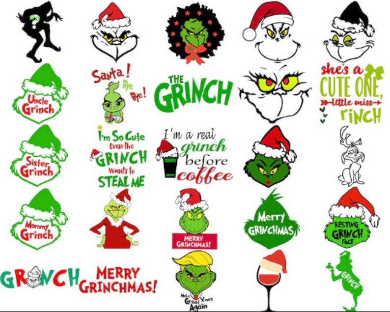 Grinch Xmas 180 Pack Svg - Etsy