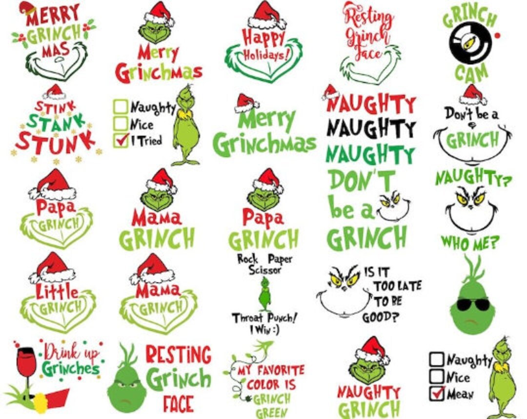 Grinch Xmas 180 Pack Svg - Etsy