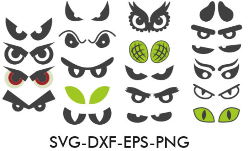 Spooky Eyes Halloween SVG File Bundle - Etsy