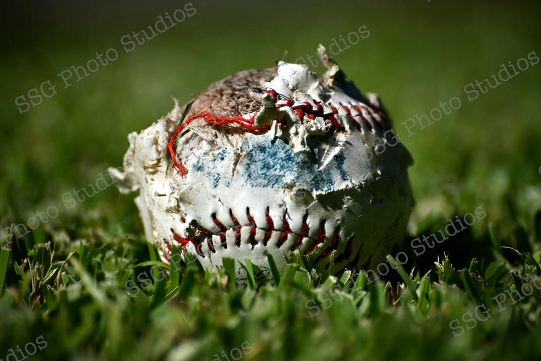 Baseball Photograph, *digital Download Only*, Tattered Old Baseball ...