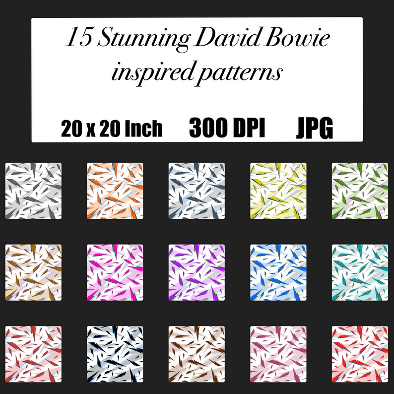 15 Stunning David Bowie Inspired Patterns - Etsy