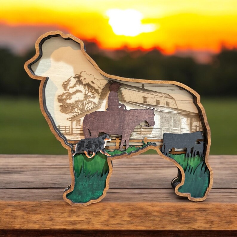 Australian Shepherd Herding Scene - Etsy