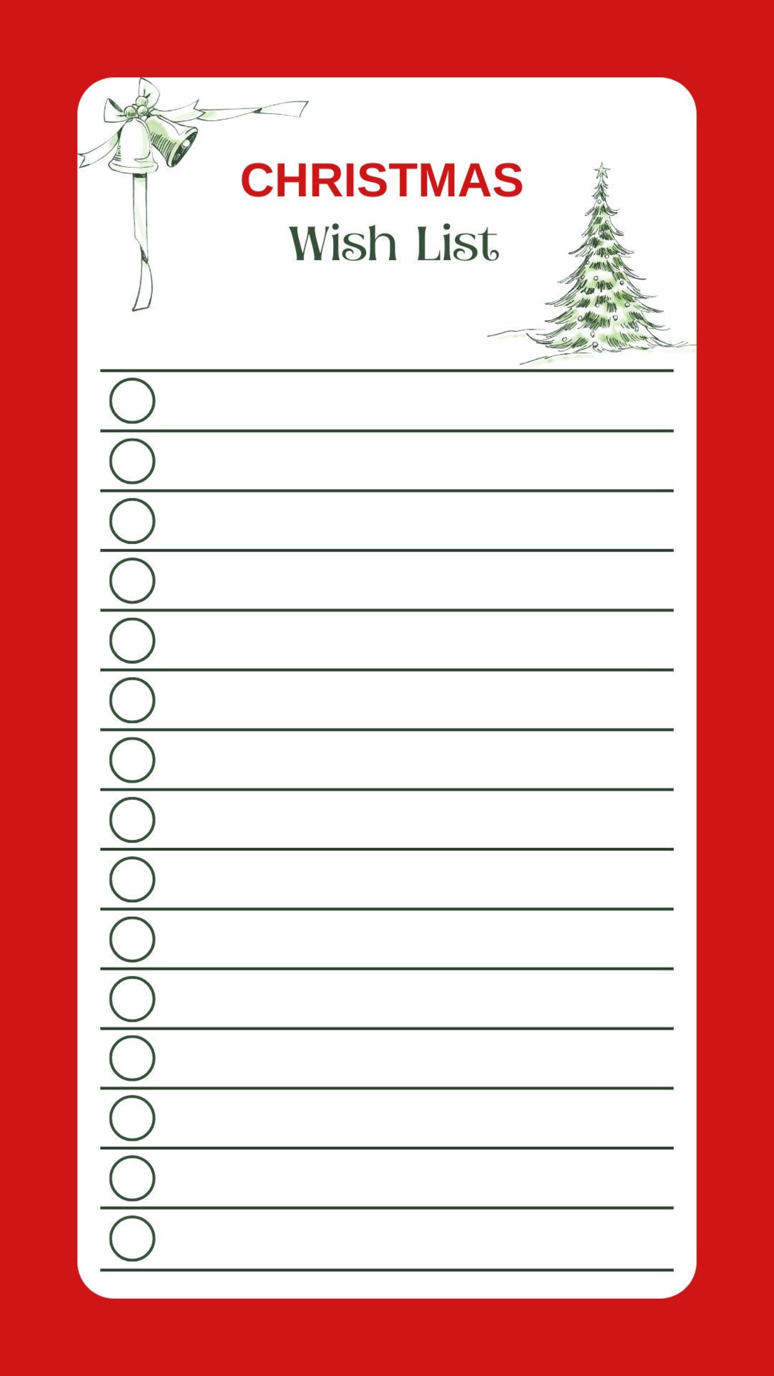 Christmas Wish List Digital Download - Etsy