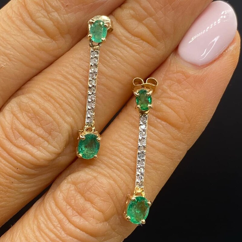 Emerald Drop Earring - Etsy