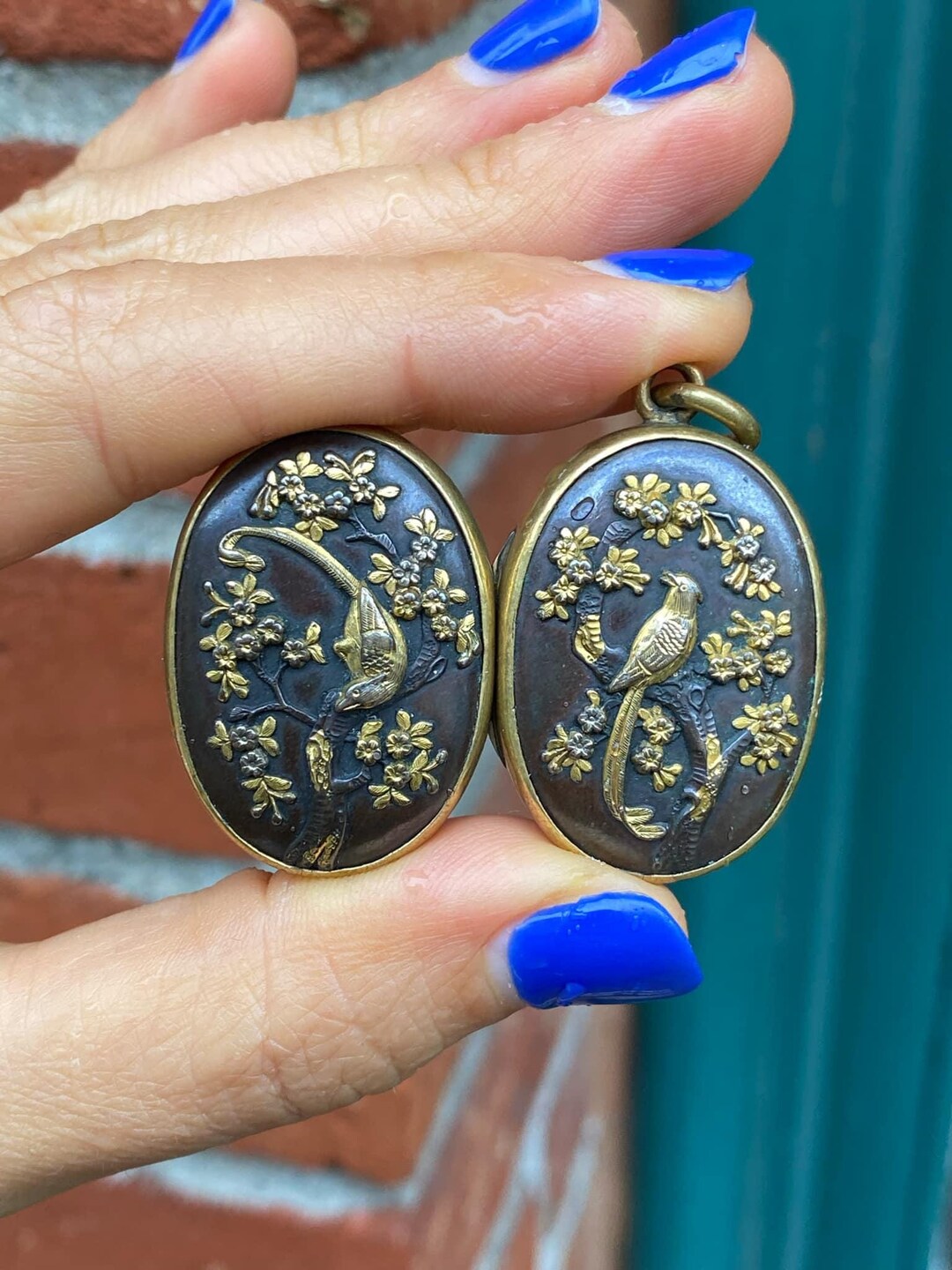 Antique Japanese Gold and Iron Shakudo Meiji Locket - Etsy