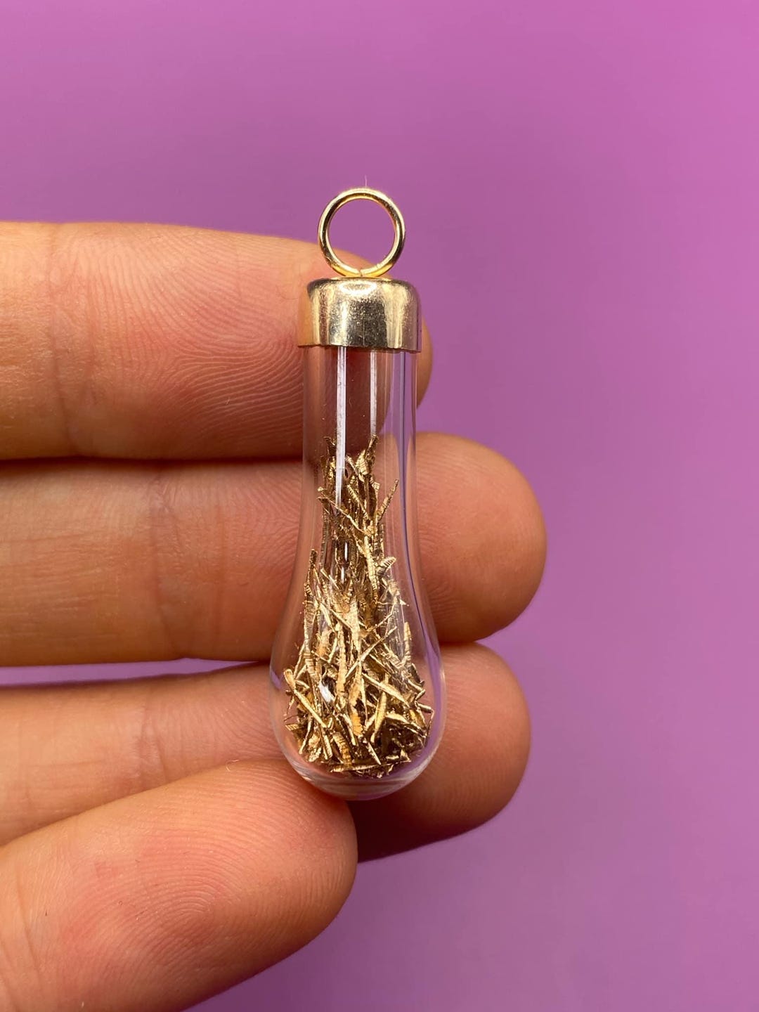 Vintage 10K Yellow Gold Flake and Handblown Glass Shaker Pendant - Etsy